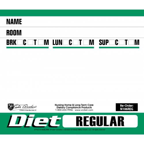 N106 Paper Dietary Alert Cards